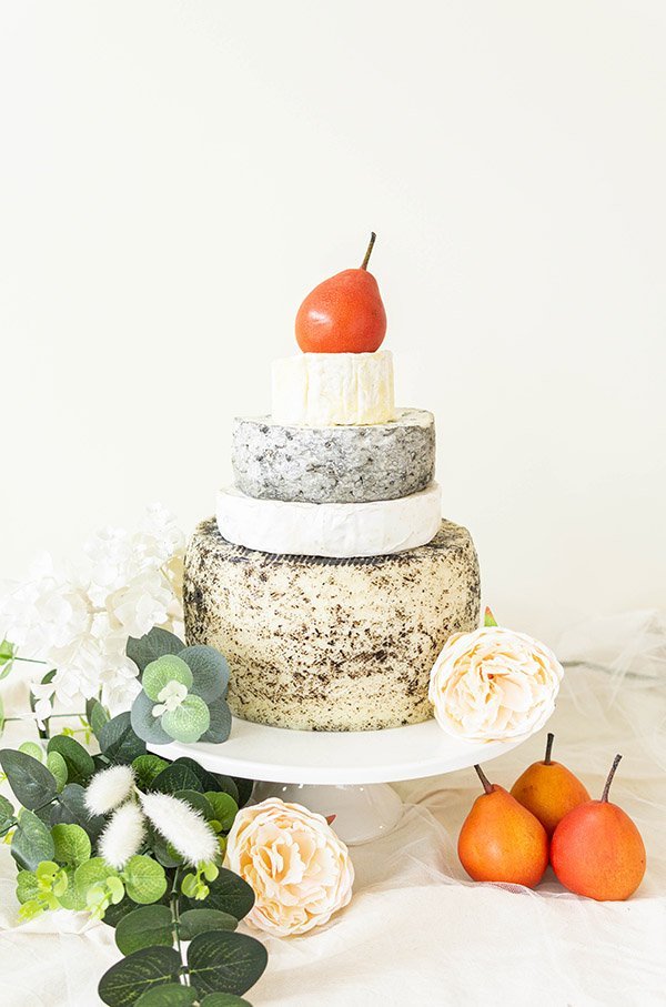 Cassandra 4 Tier Cheese Wheel Cake | Wedding & Event Tower | Cheese ...